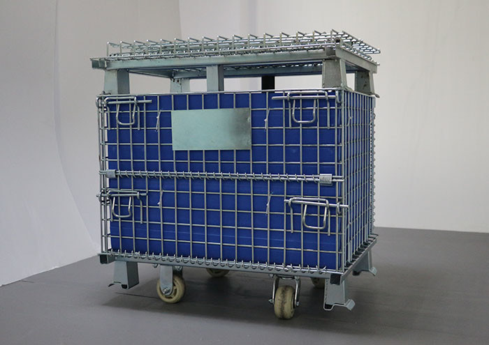 Cold Galvanized Foldable Movable Wire Mesh Box For In - Line Assembly Work