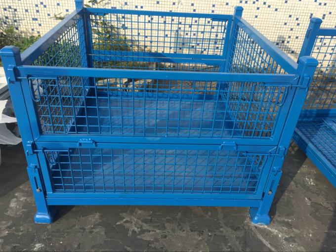 Industrial Collapsible Mesh Pallet Box Returnable 4 Stacking Layers