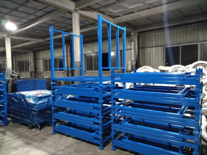 Heavy Duty Foldable Tire Rack 3 Stacking Layer For Warehouse Storage