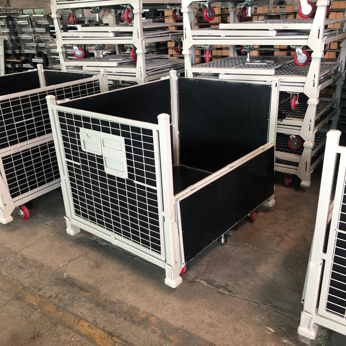 Custom Foldable Stackable Metal Stillage Container With Hollow Board