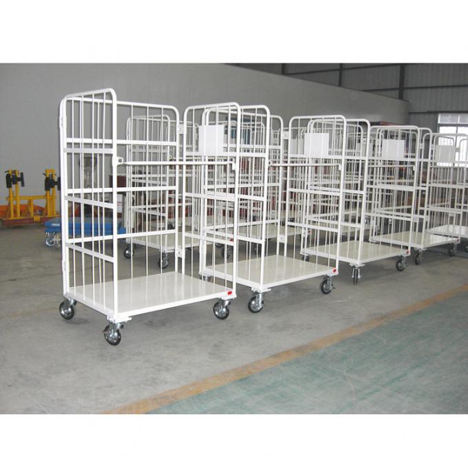 Blue Wire Cage Trolley For Transportation Easy Loading And Unloading
