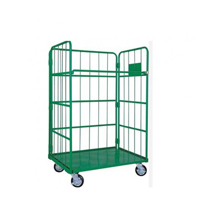 Blue Wire Cage Trolley For Transportation Easy Loading And Unloading