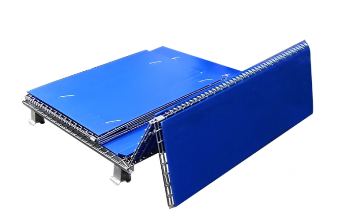 Returnable Wire Mesh Steel Storage Cargo Pallet Cages Box With Pp Sheet